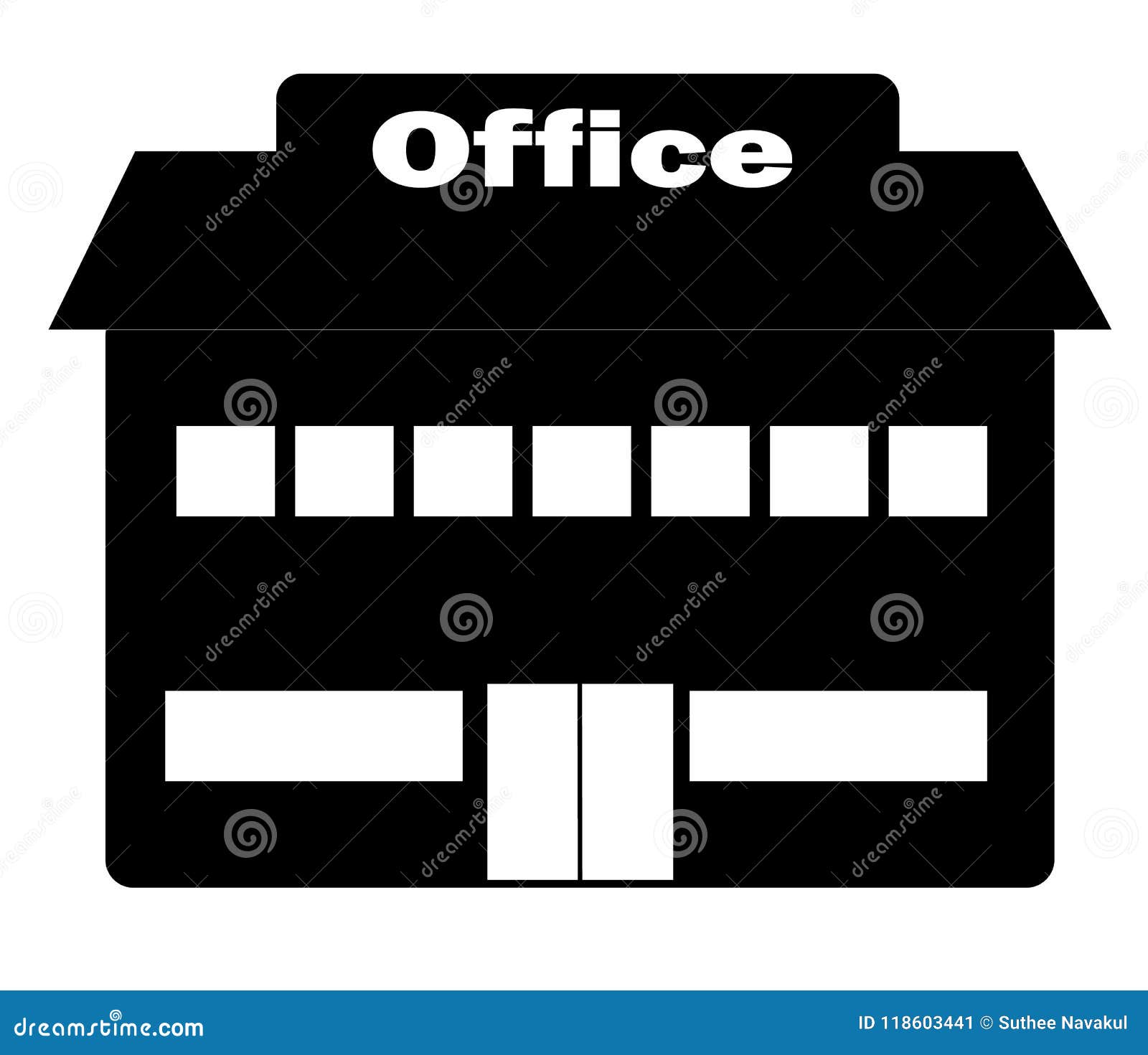 Office Icon in Trendy Flat Style on White Background. Stock ... Office Icon in Trendy Flat Style on White Background. Stock ...
