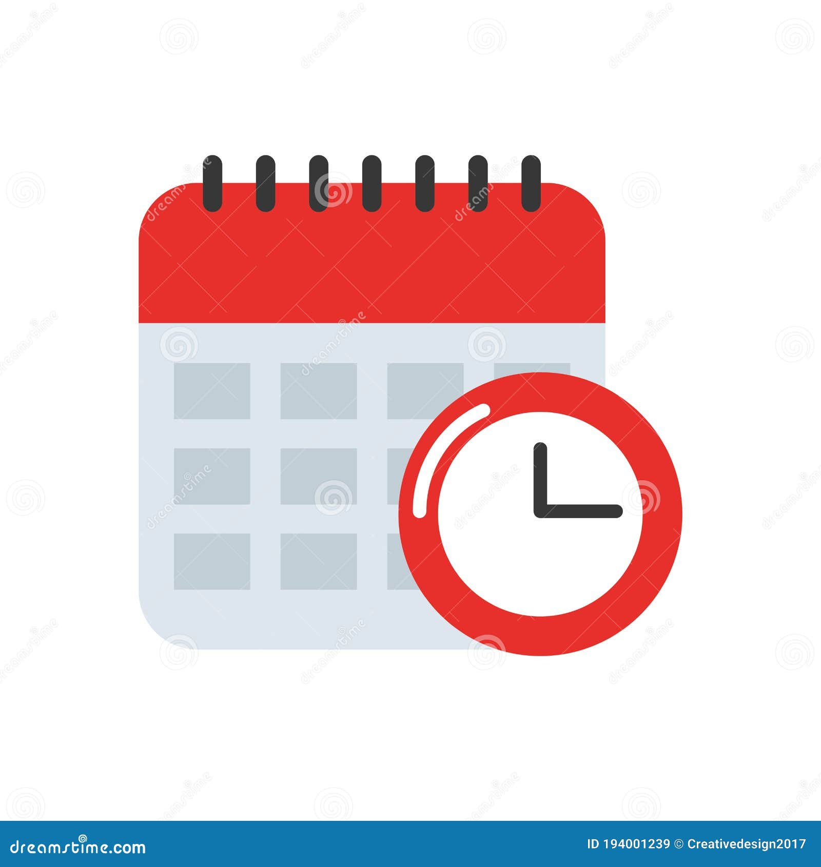 Calendar and clock icons stock vector. Illustration of paper - 194001239