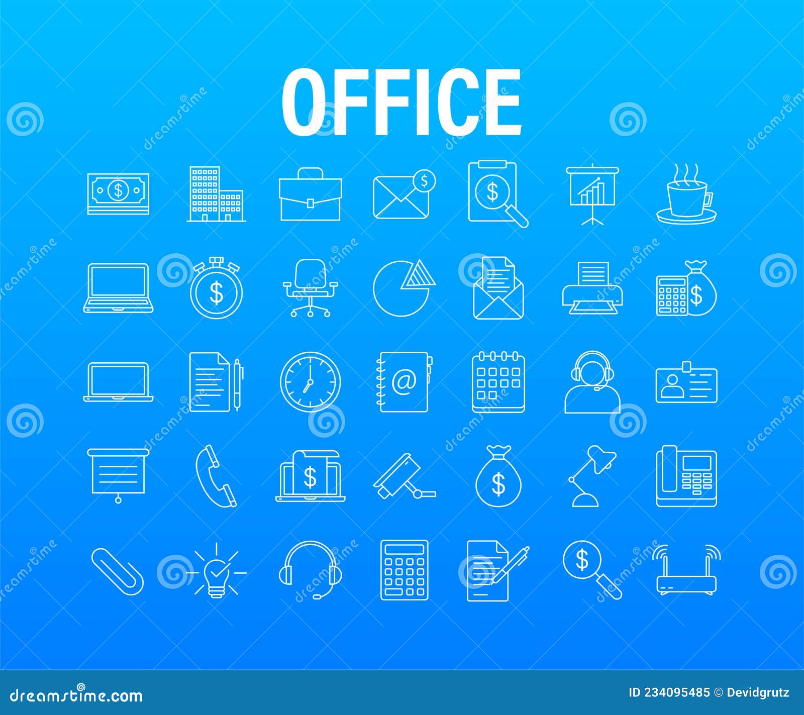 Office Icon. Web Icon Set. Office, Great Design for Any Purposes Stock ...