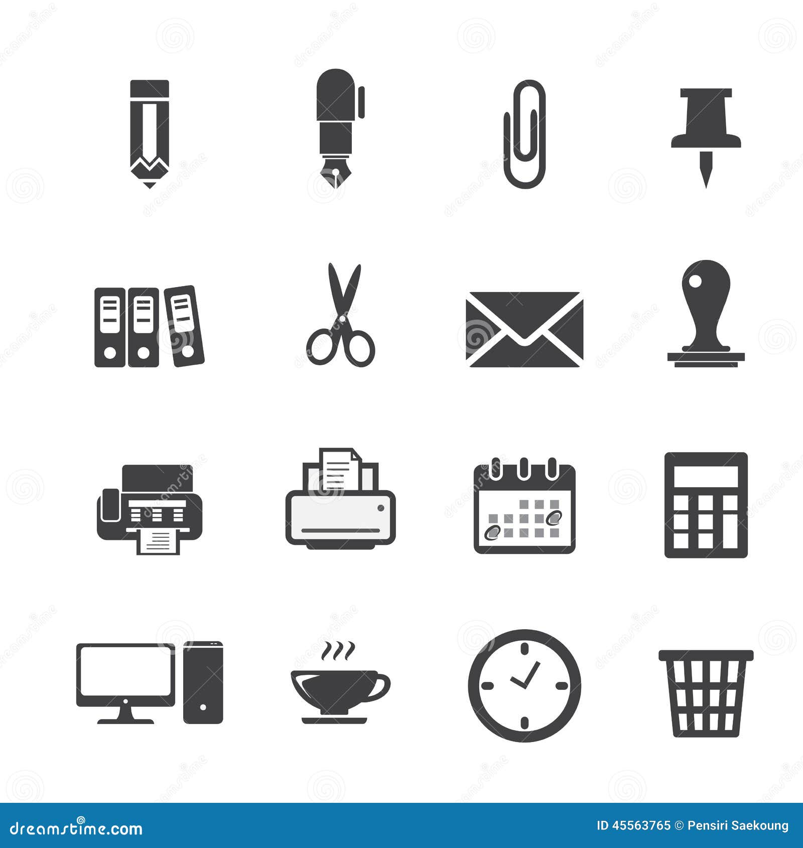 Office icon stock vector. Illustration of date, paper - 45563765