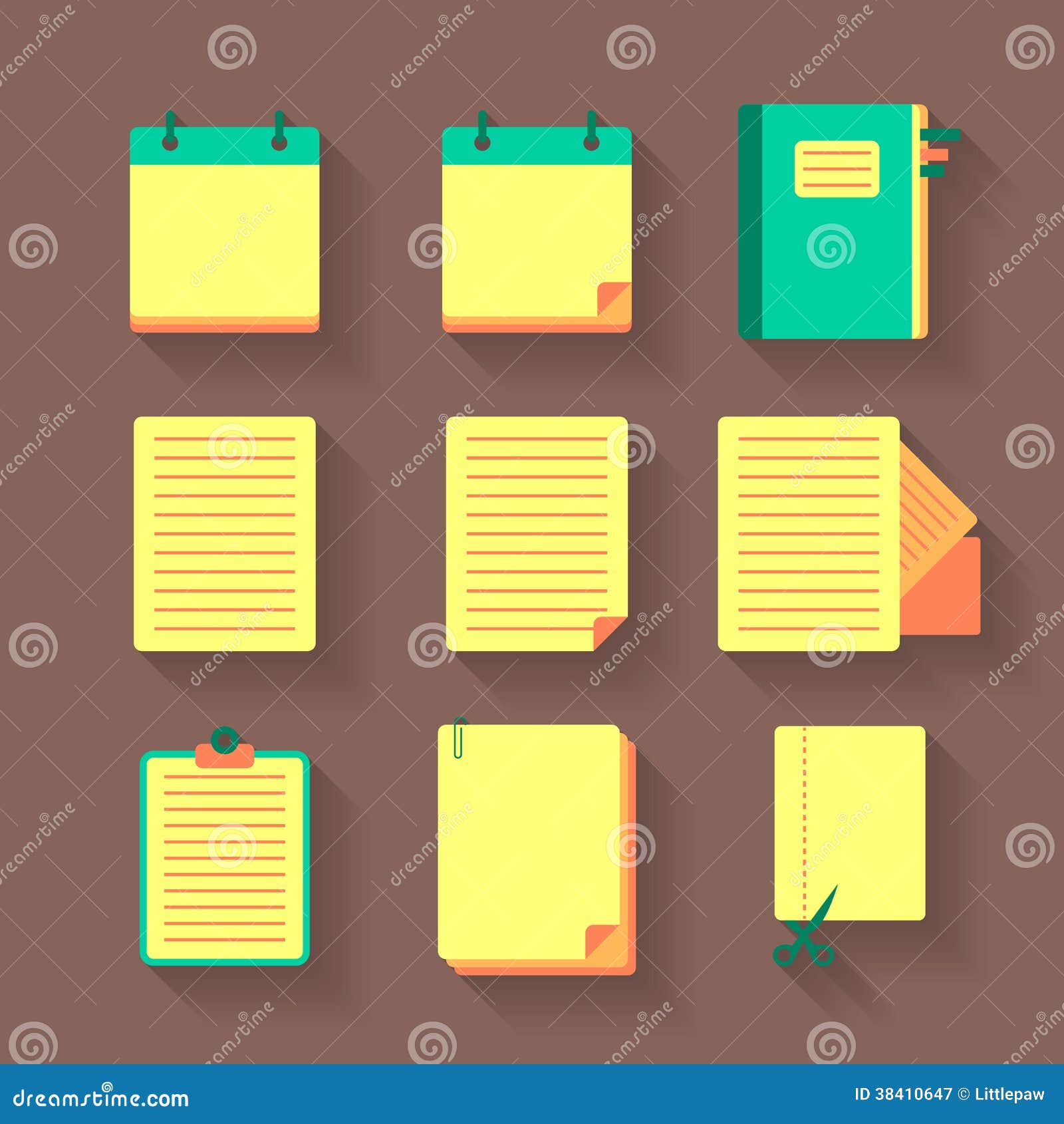 Office Icons with Documents Set Stock Vector - Illustration of sign ...