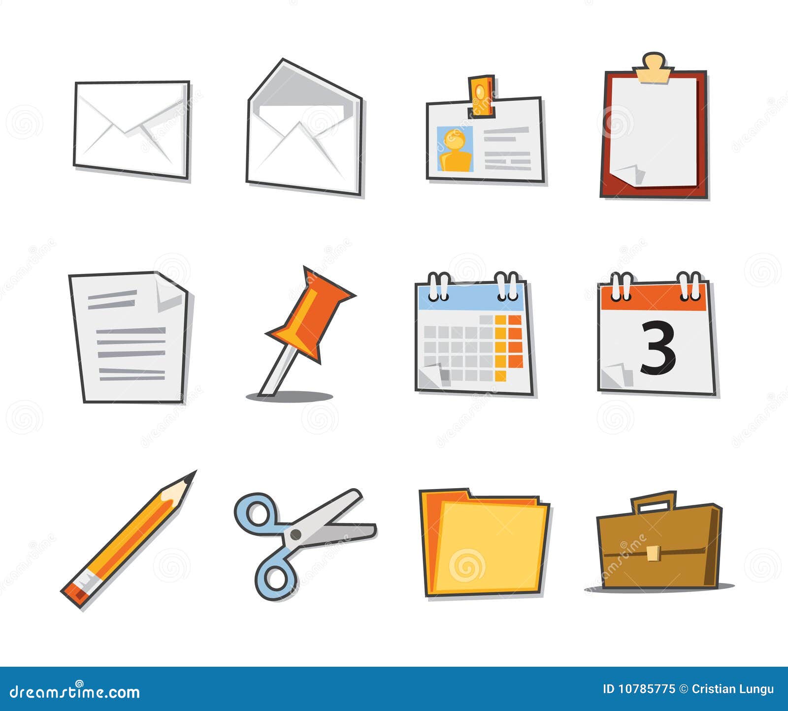 Office Icons Fresh Collection - Set 1 Stock Vector - Illustration of ...