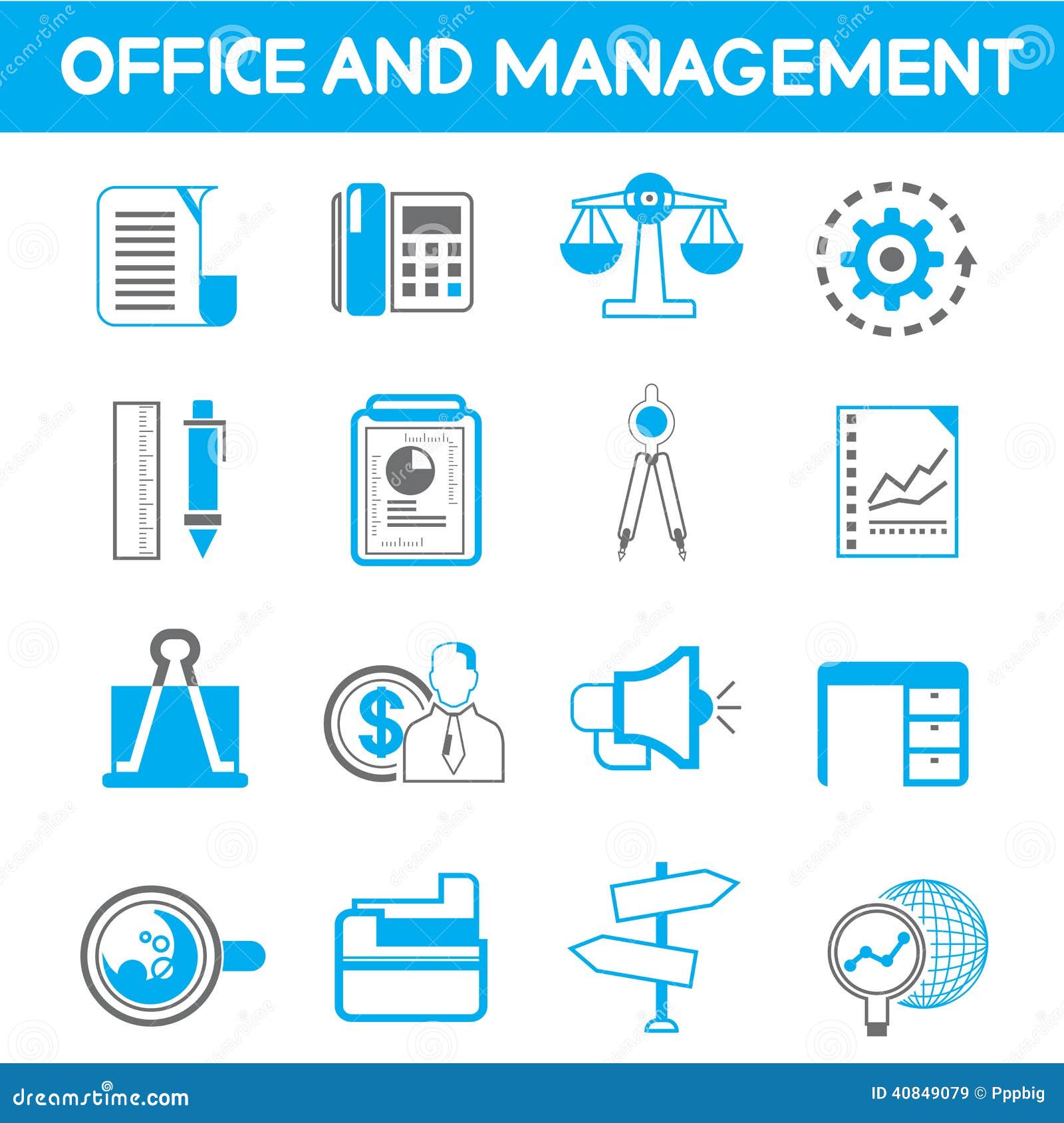 Office icons stock illustration. Illustration of loudspeaker - 40849079