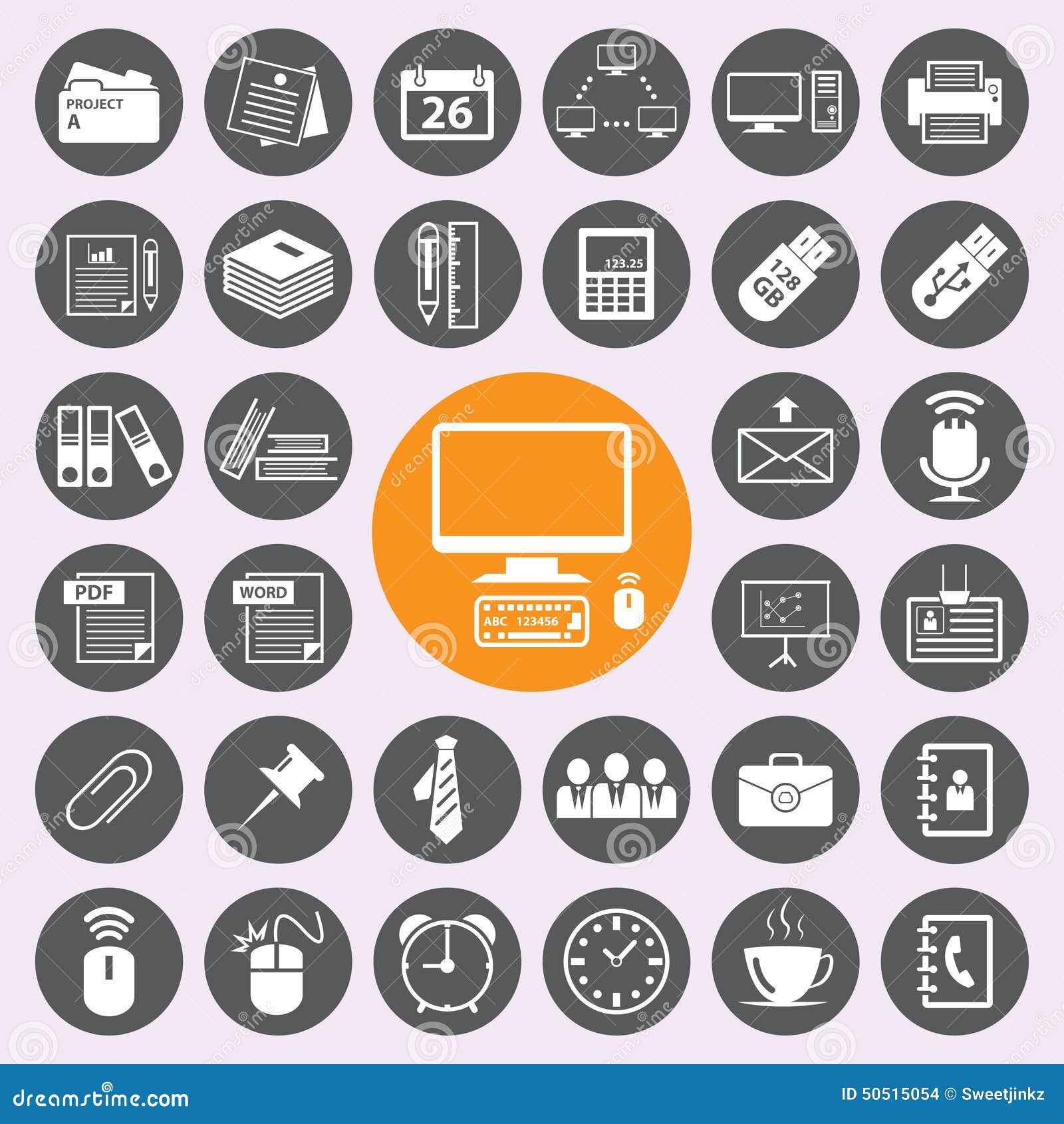 Office Icons Set.vector/eps10. Stock Vector - Illustration of paper ...