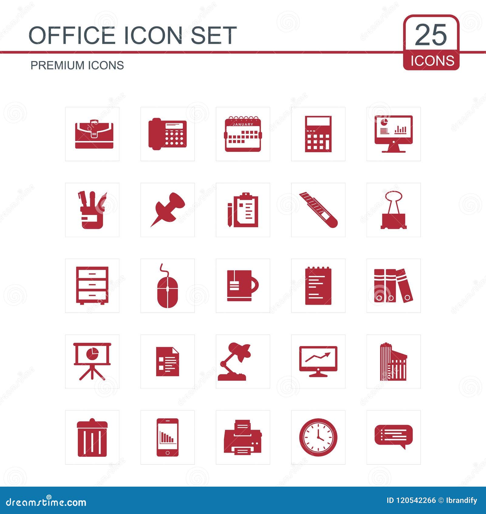 Office icons set vector stock vector. Illustration of employee - 120542266