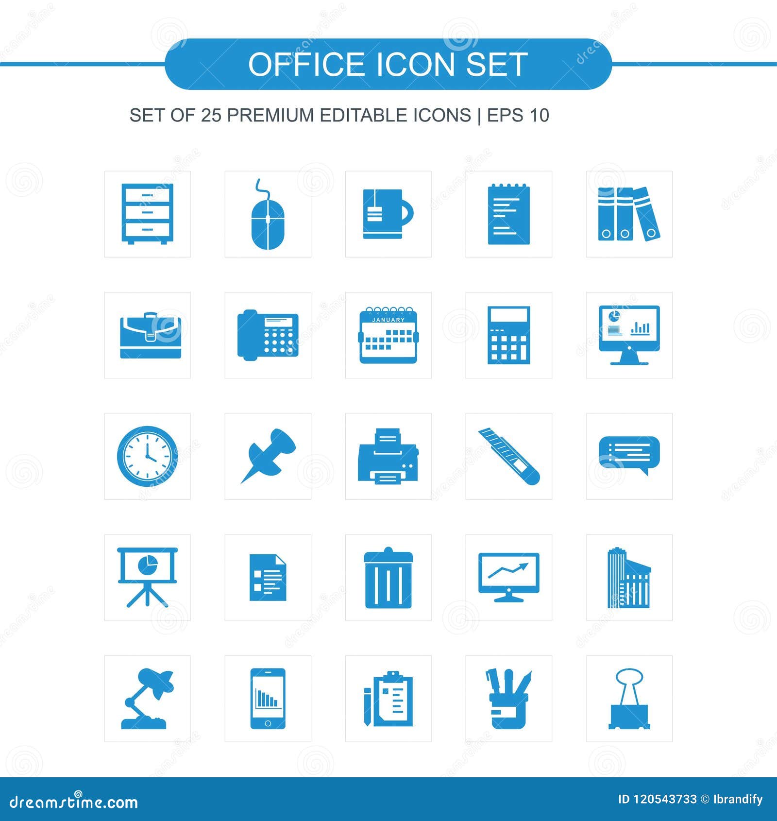 Office icons set vector stock vector. Illustration of symbol - 120543733