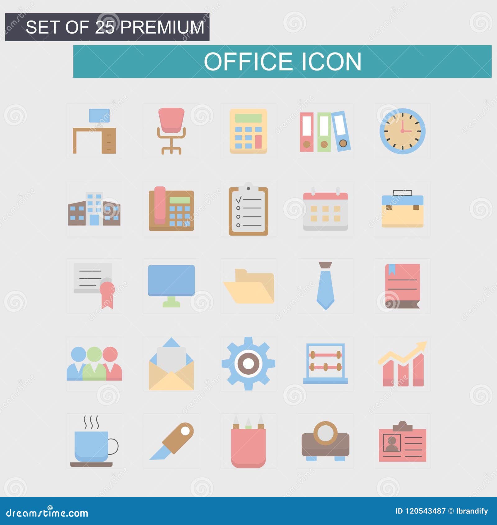 Office icons set stock vector. Illustration of mail - 120543487