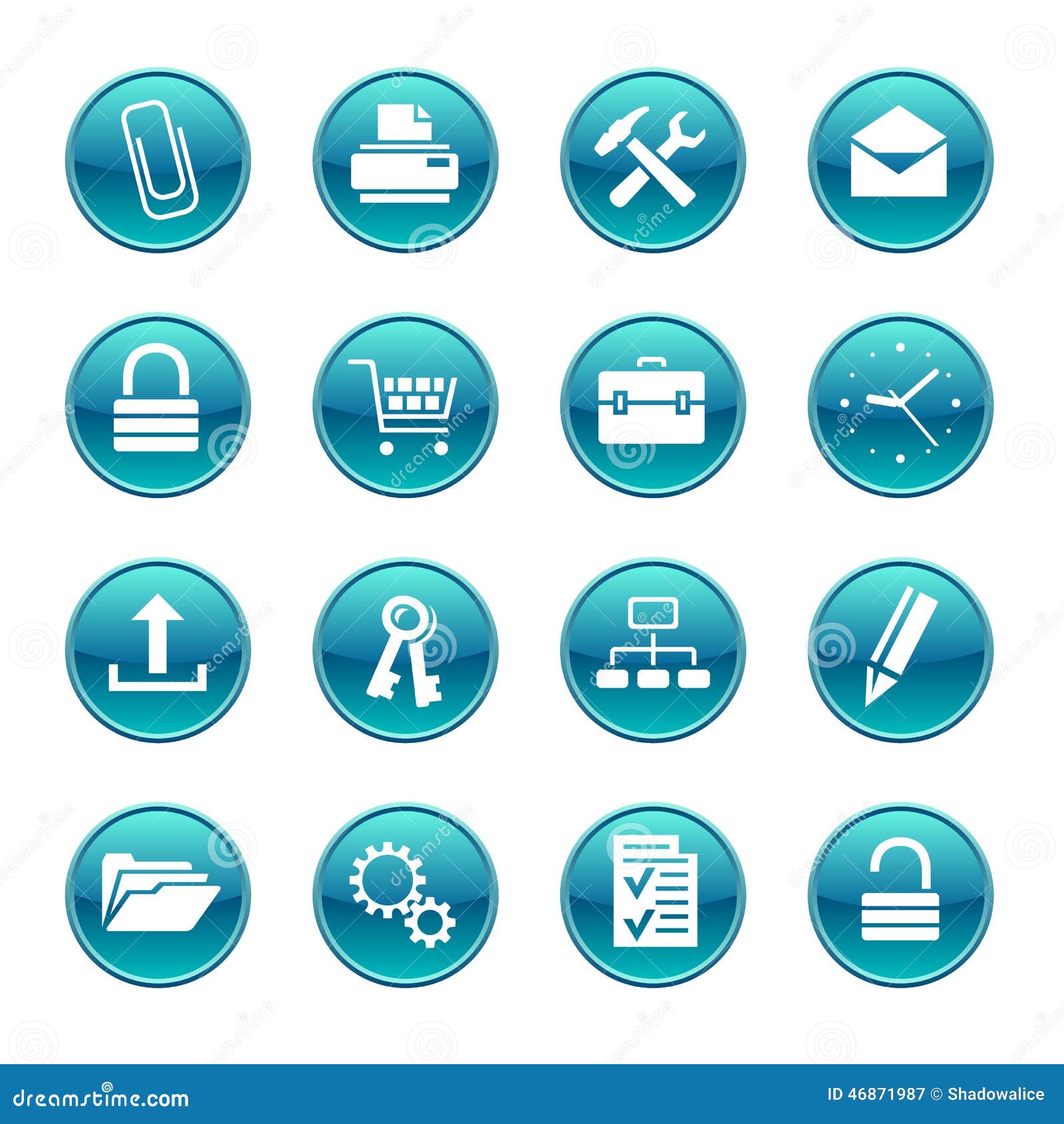 Office Icons Sets stock vector. Illustration of paper - 46871987