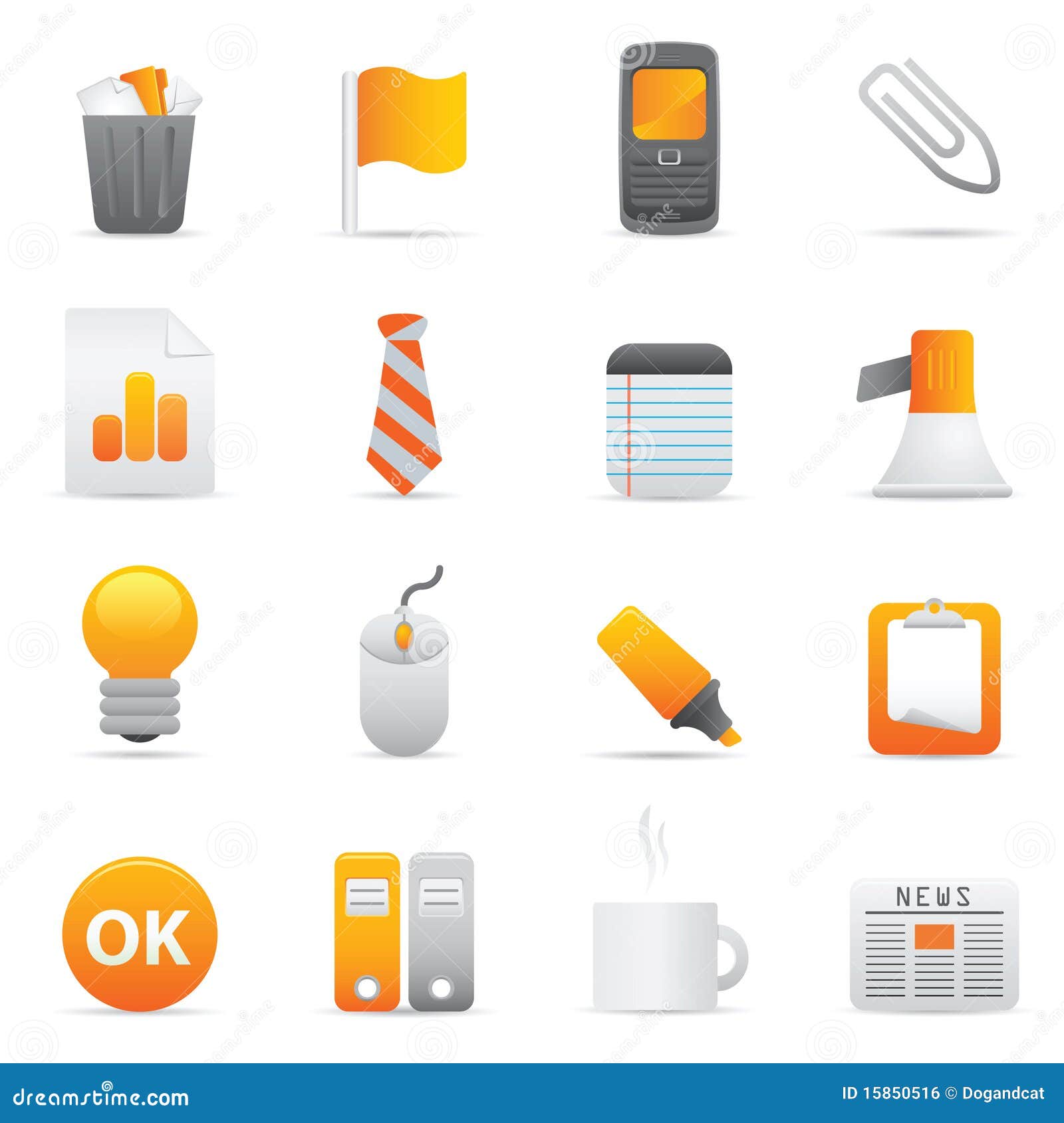 Office Icons | Yellow 10 stock vector. Illustration of global - 15850516