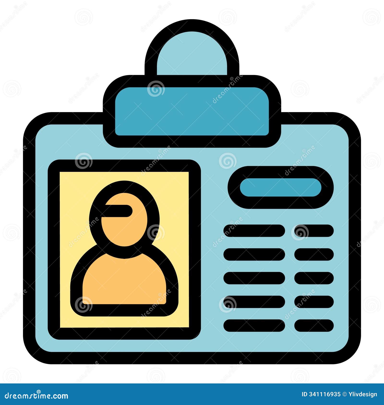 Office Id Card with Photo and Information is Hanging Stock Illustration ...