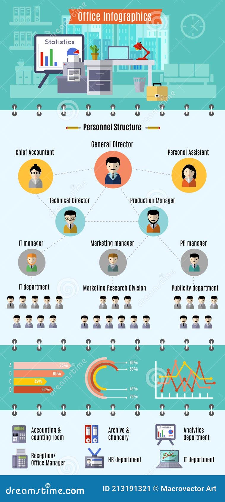 Office Infographic Set stock vector. Illustration of online - 213191321