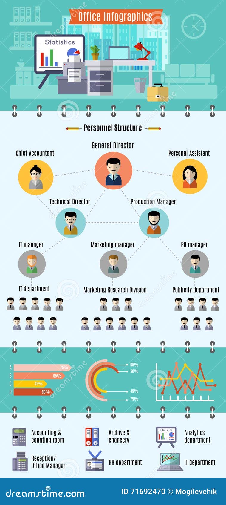 Office Infographic Set stock vector. Illustration of development - 71692470