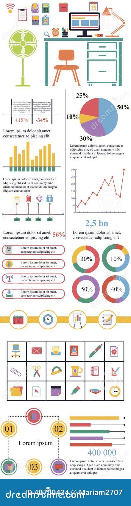 Office infographics stock vector. Illustration of connection - 40700434