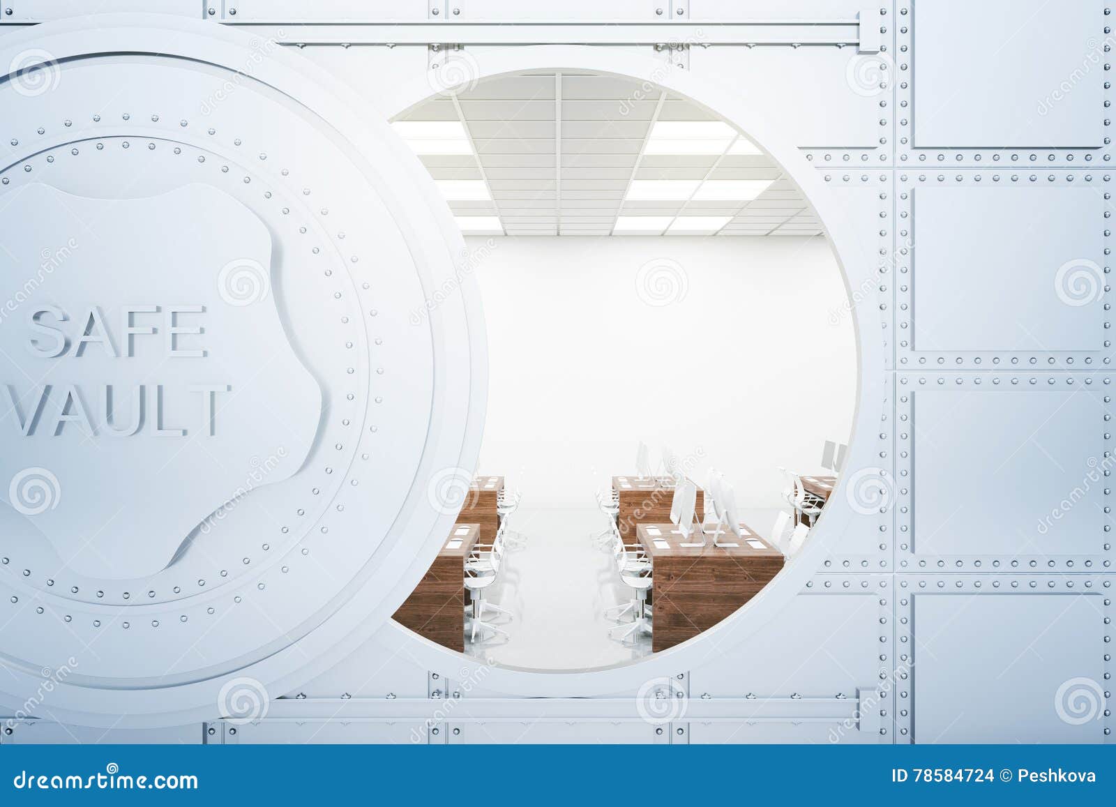 Office inside bank vault stock photo. Image of lamps - 78584724
