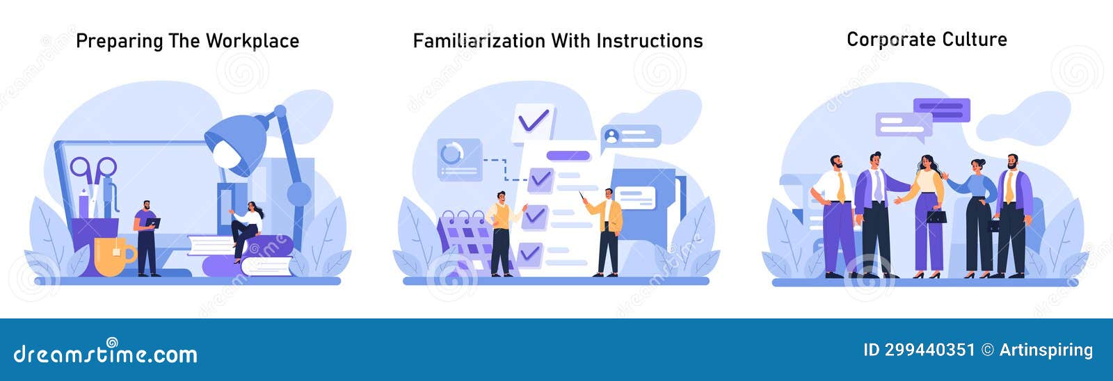 Office Integration Set. Flat Vector Illustration. Stock Illustration ...