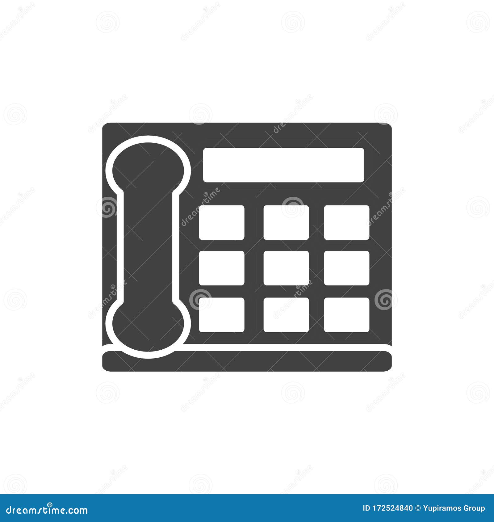 Office Intercom Telephone Call Supply Silhouette On White Background ...