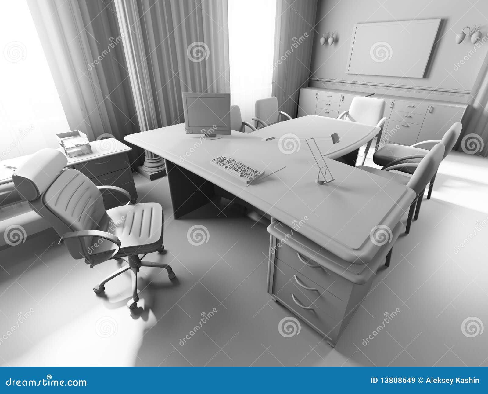 Office interior stock illustration. Illustration of lighting - 13808649