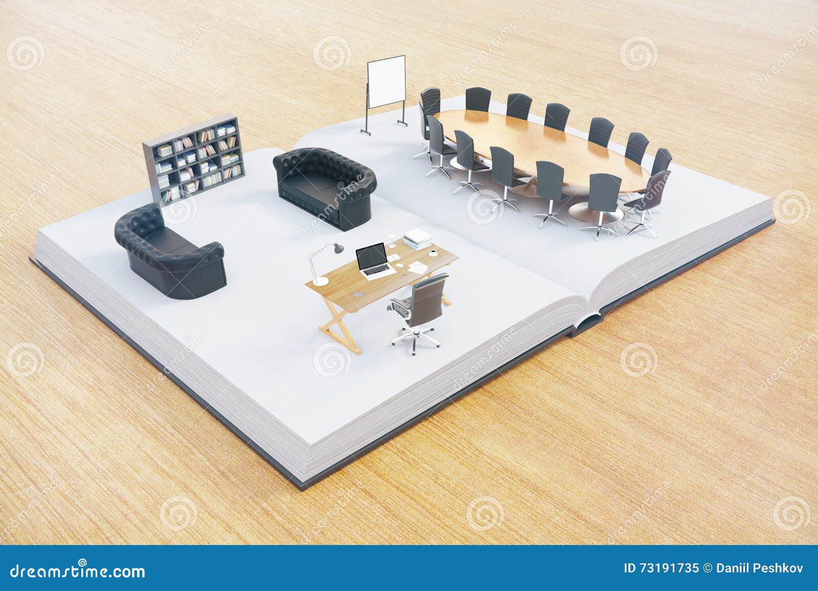 Office interior on book stock illustration. Illustration of boardroom ...