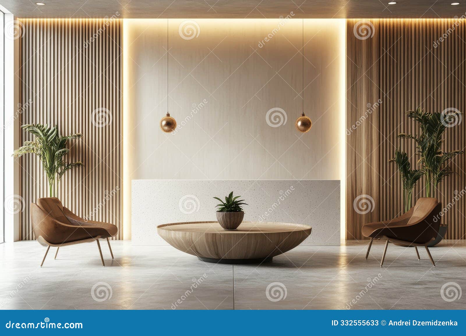 Office Interior with a Coworking Zone and Lounge, Desks with Computers ...