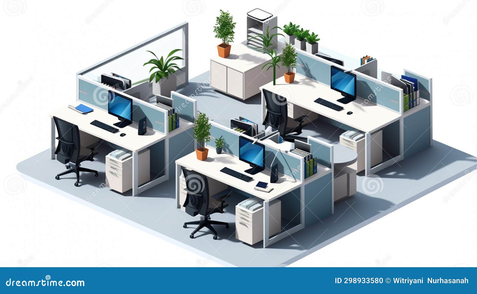 Office Interior Design. Generative Ai Stock Illustration - Illustration ...