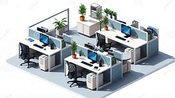 Office Interior Design. Generative Ai Stock Illustration - Illustration ...