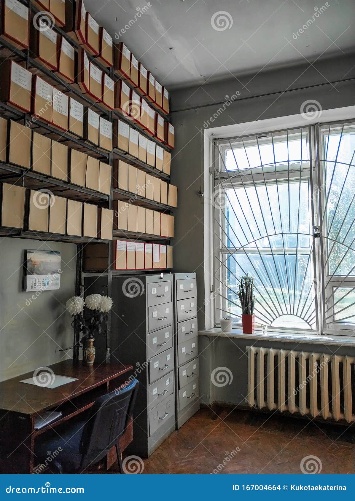 Office Interior of an Old University Building with a Desk and a Wall ...