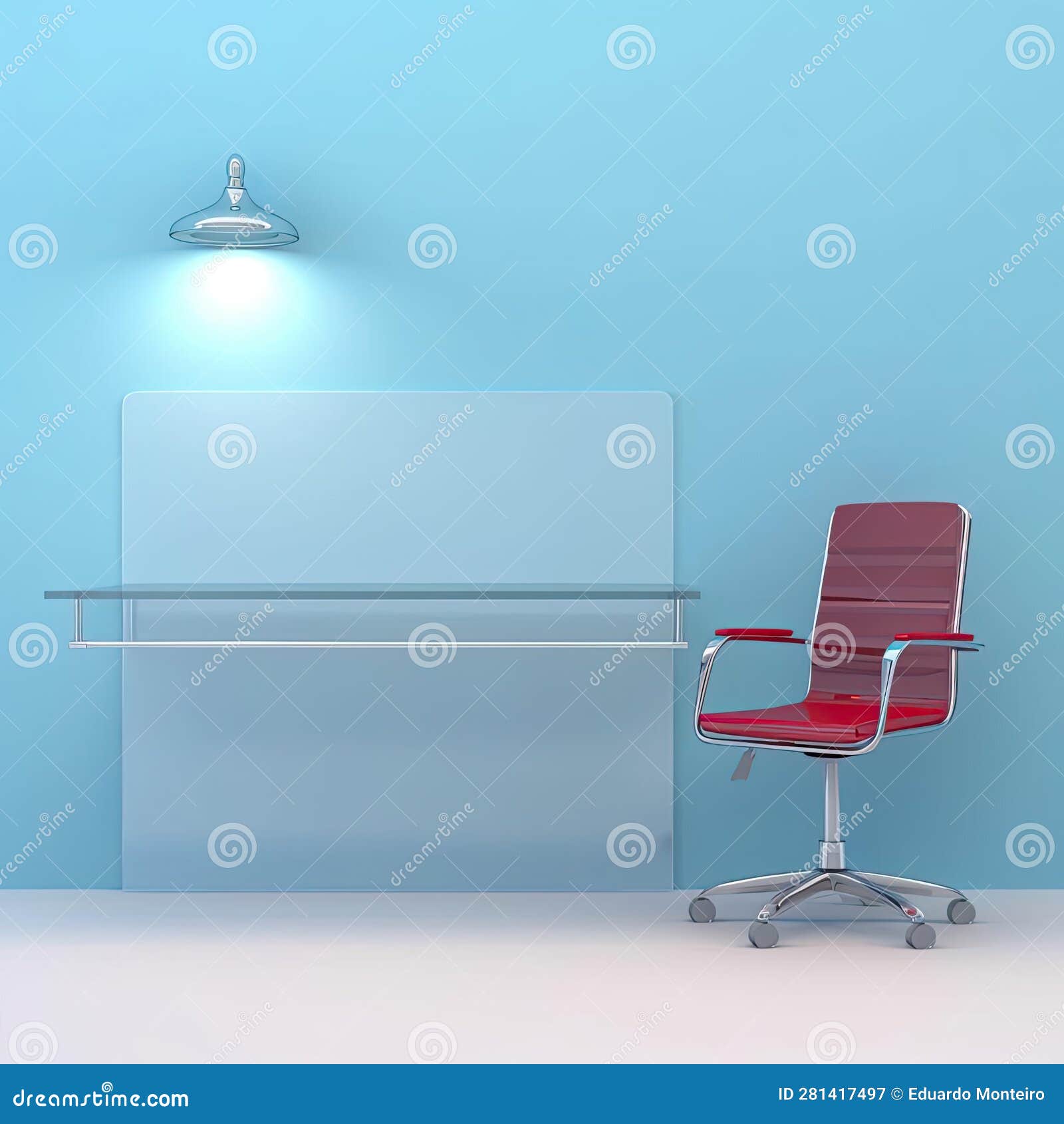 Office Interior with Reception Desk and Lamp Stock Illustration ...
