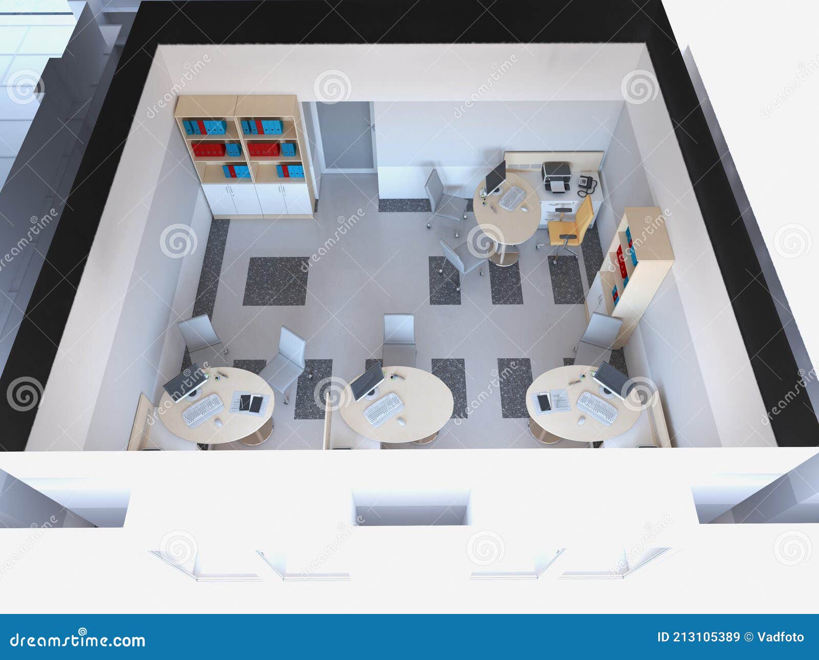 Office, Interior Visualization Stock Illustration - Illustration of ...