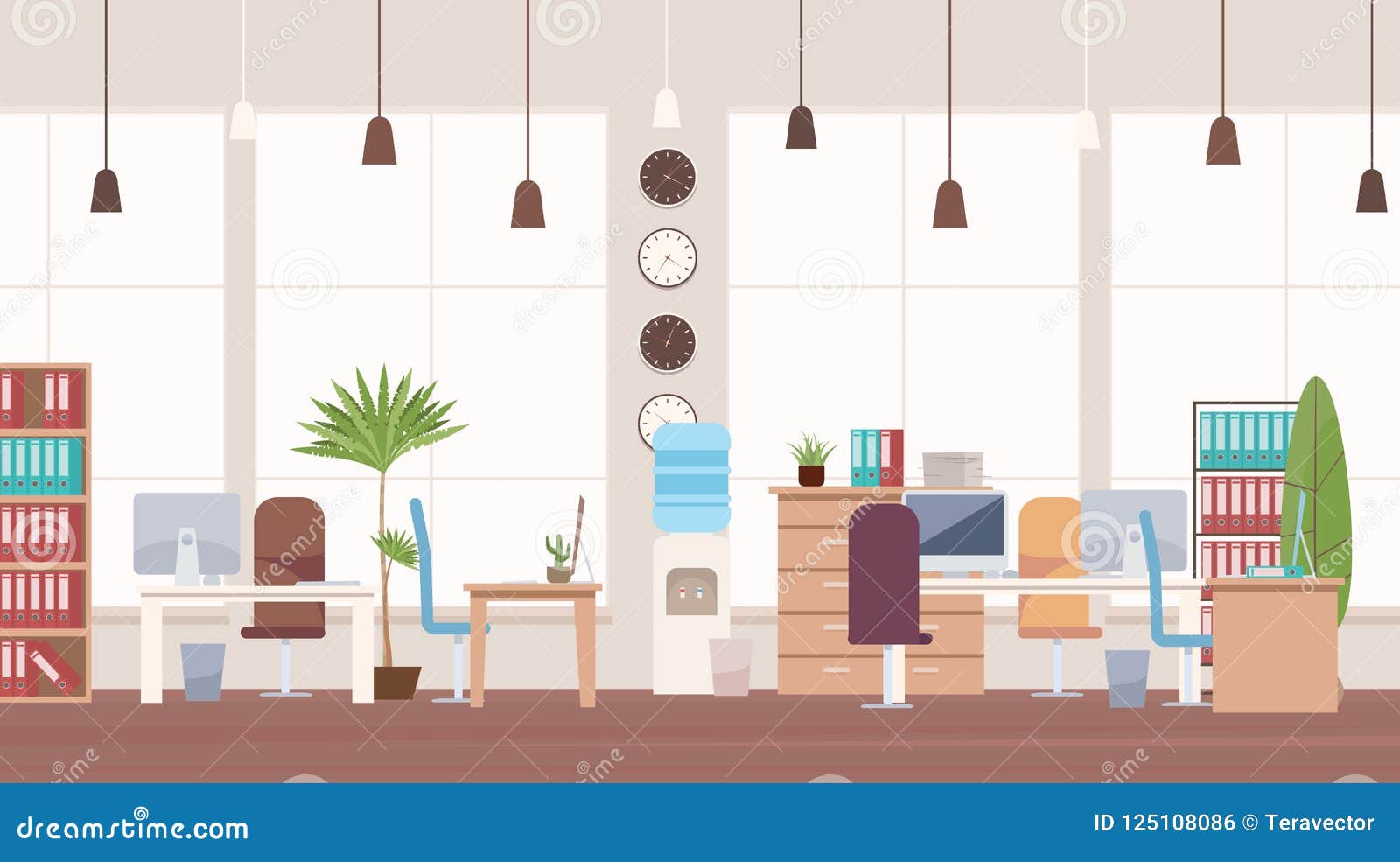 Office Interior. Vector Illustration. Stock Vector - Illustration of ...