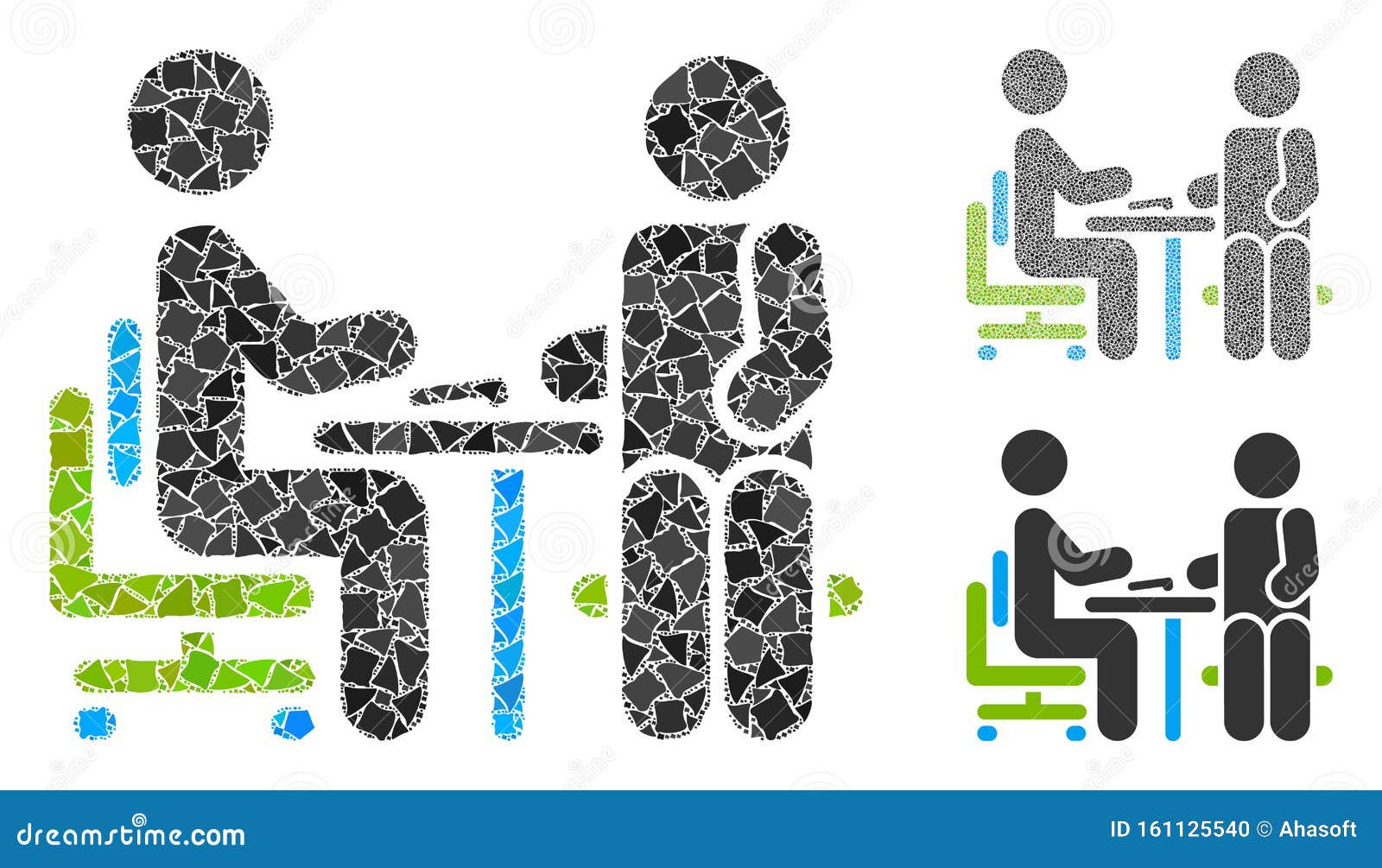 Office Interview Composition Icon of Tremulant Elements Stock Vector ...