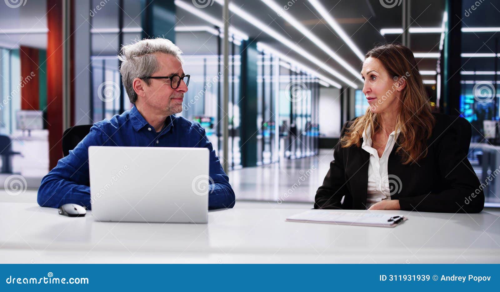 Office Interview Conversation Stock Image - Image of hire, secretary ...