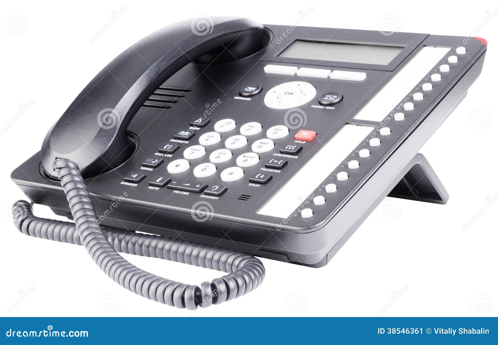 Office IP telephone stock image. Image of keyboard, grey - 38546361