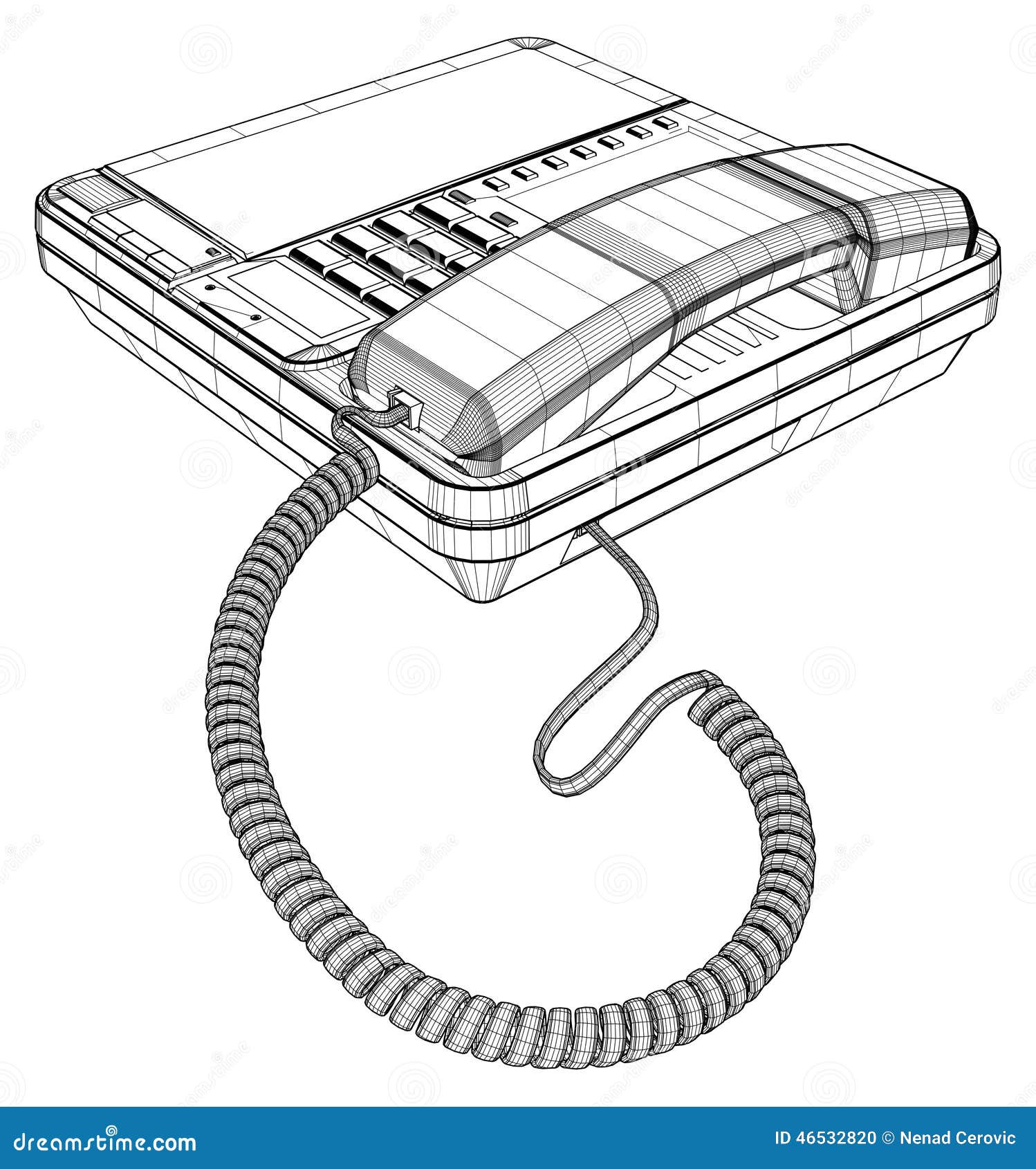 Office IP Telephone Set with LCD Vector Stock Vector - Illustration of ...