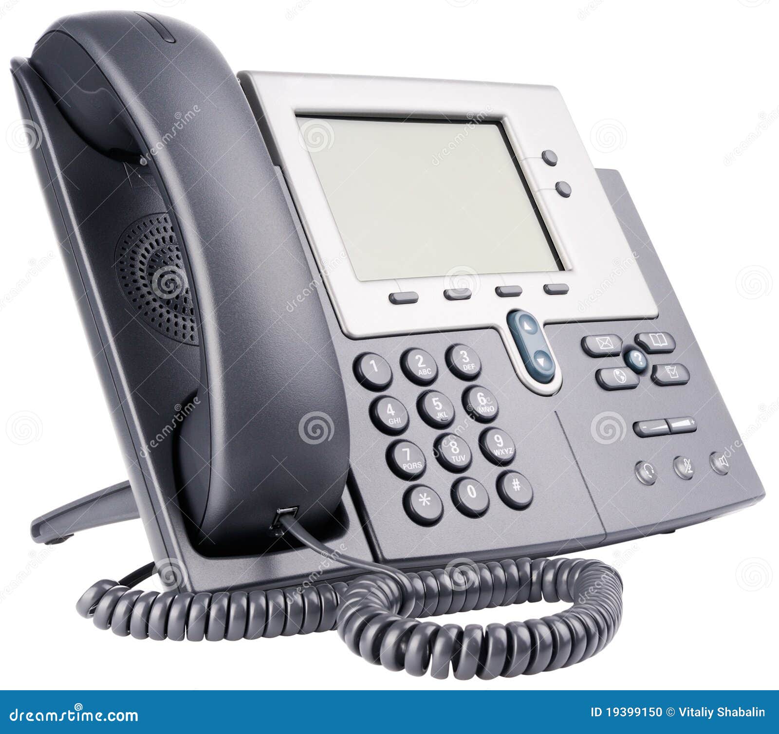 Office IP Telephone on White Stock Photo - Image of digital, grey: 19399150