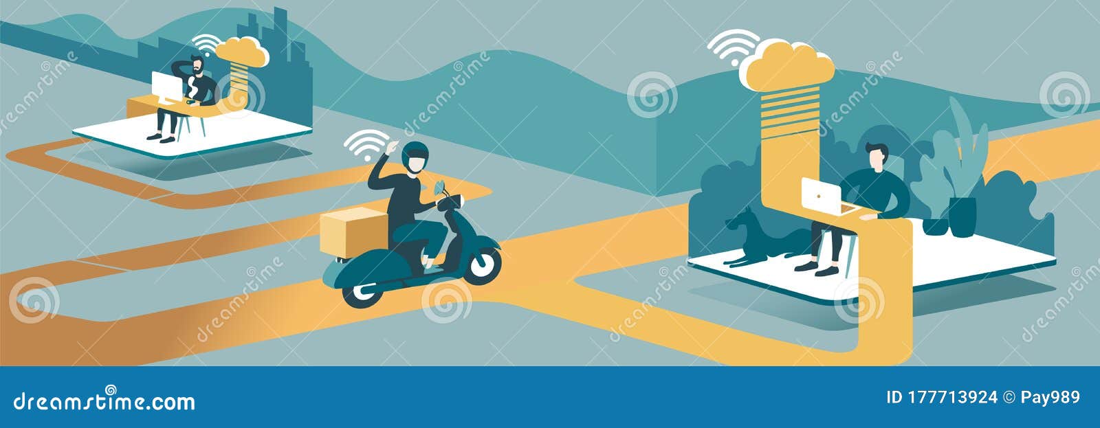 Delivery service stock photo. Image of control, connected - 177713924