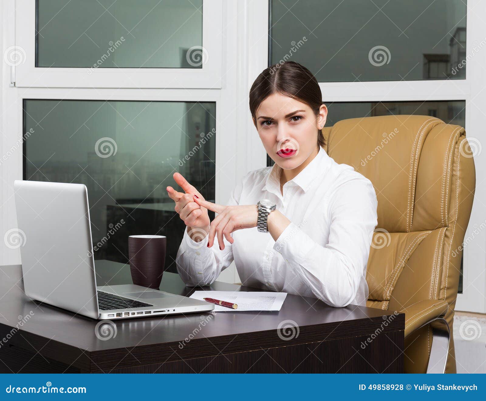 Office lady stock photo. Image of computer, notebook - 49858928