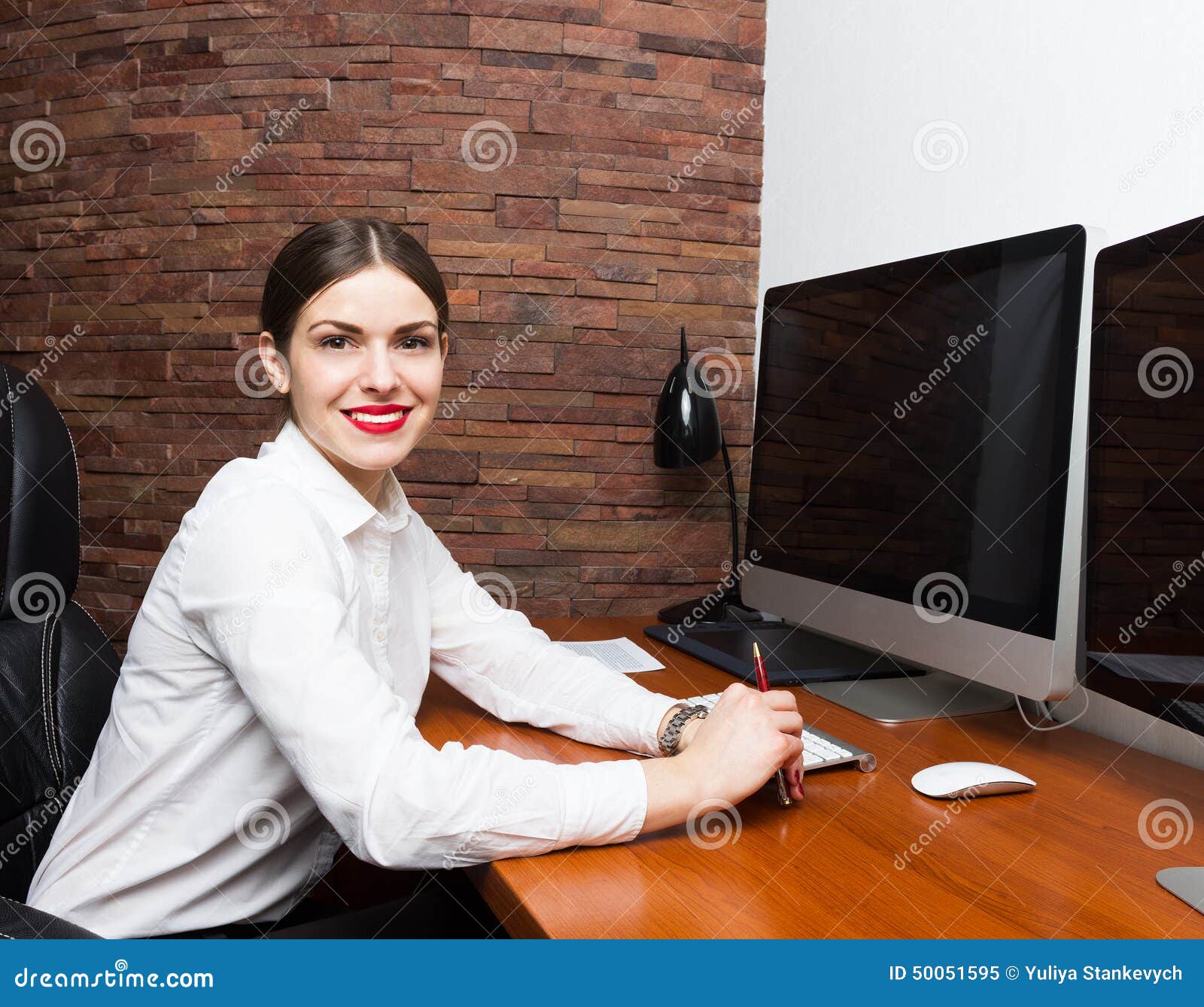 Office lady stock image. Image of smiling, successful - 50051595