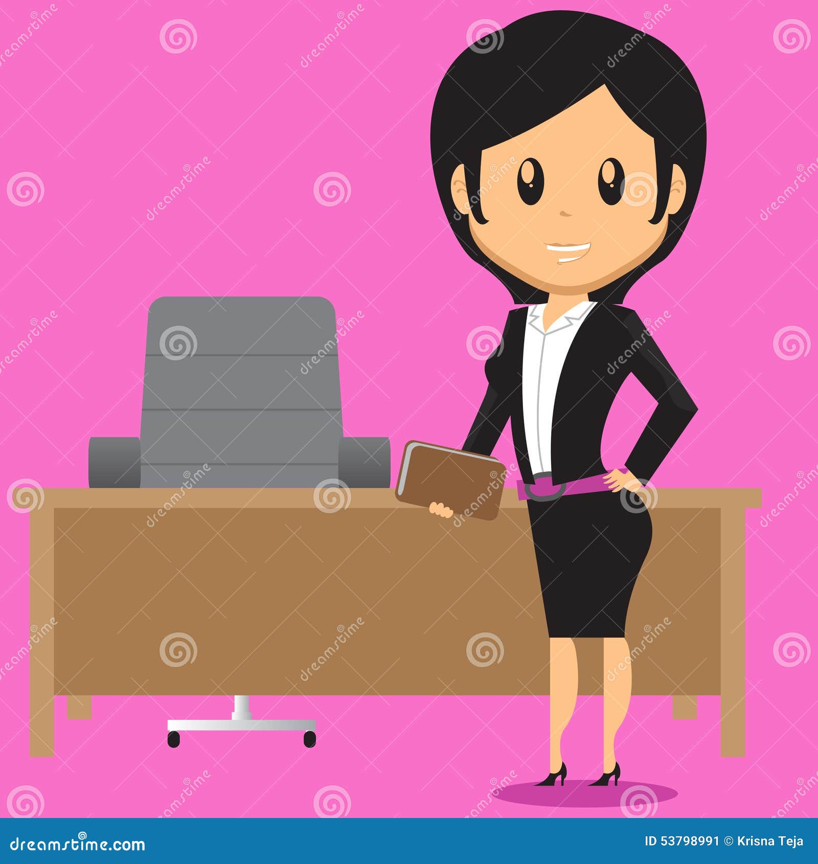 Office Lady in Office stock vector. Illustration of profesional - 53798991