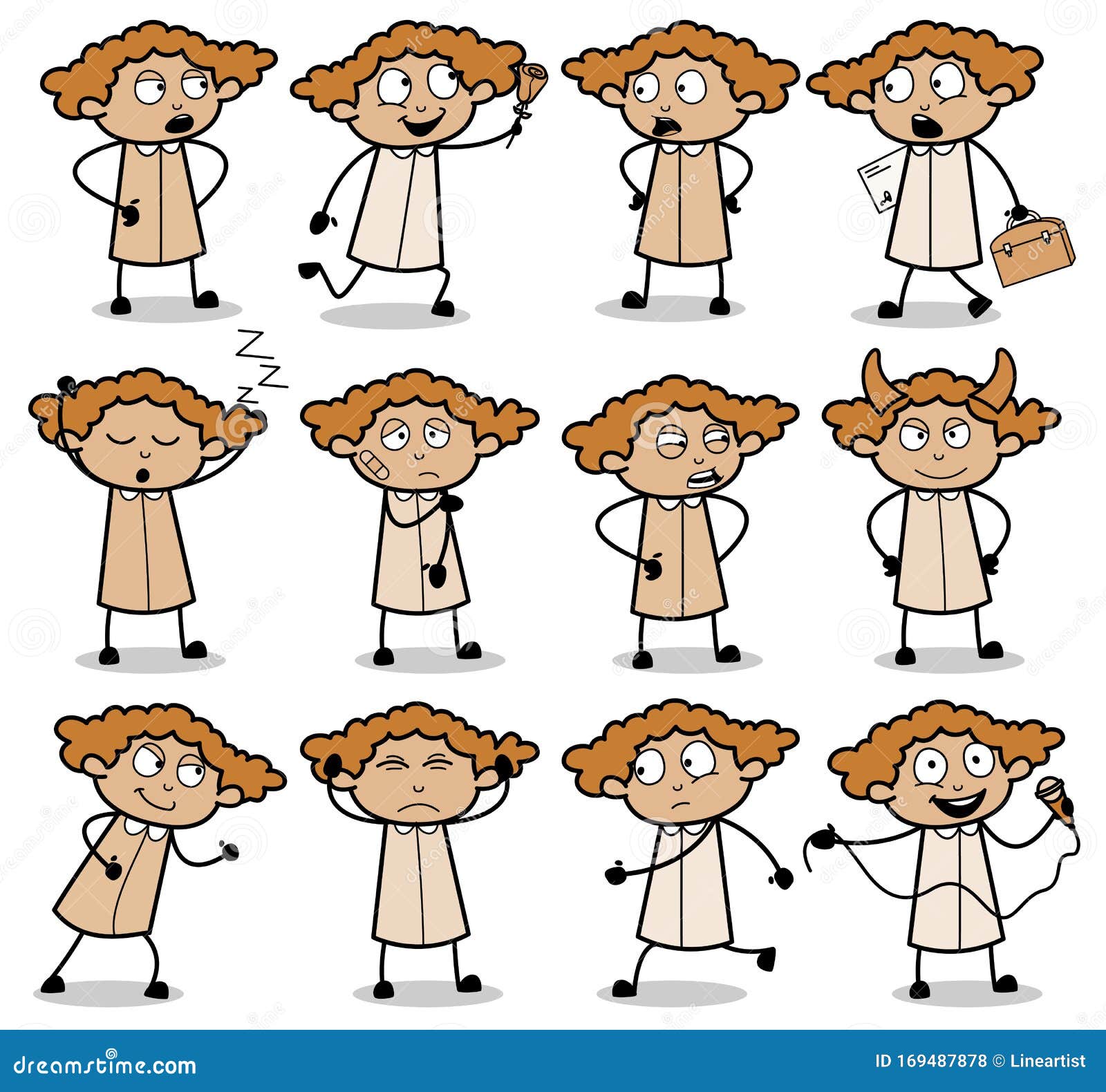 Office Lady Poses Collection - Set of Concepts Vector Illustrations ...