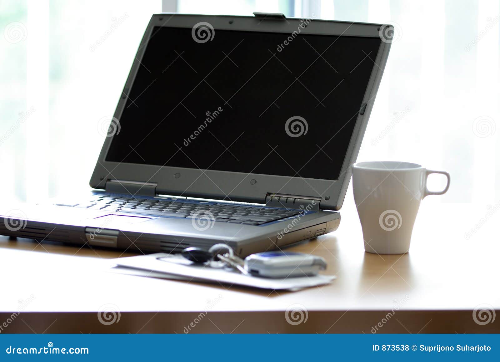 Office laptop stock photo. Image of computer, beverage - 873538
