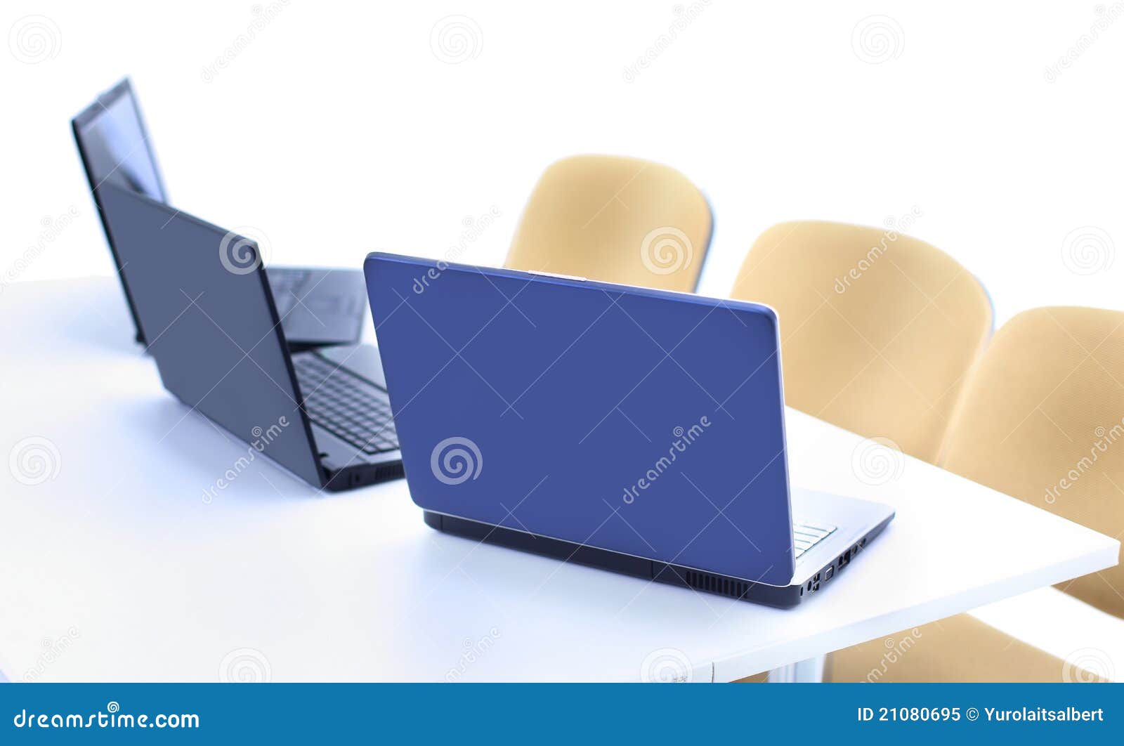 Office with Laptop Interior Stock Image - Image of corporate, creative ...