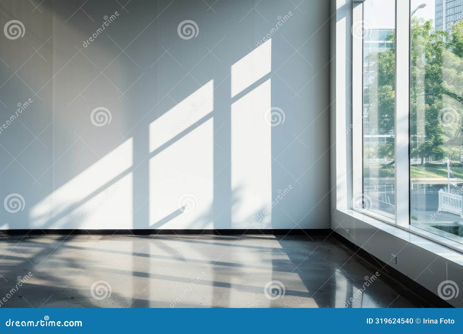 Office with Large Windows and Diffuse Light Stock Photo - Image of ...