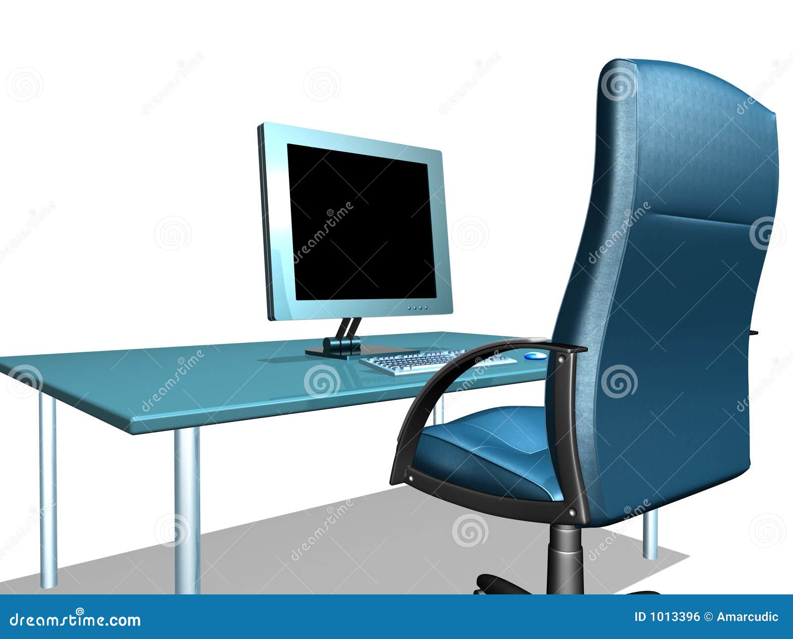 OFFICE LCD MONITOR stock illustration. Illustration of keyboard - 1013396