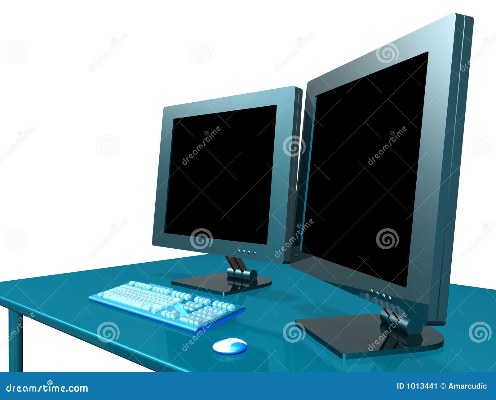 OFFICE LCD MONITOR stock illustration. Illustration of monitor - 1013441