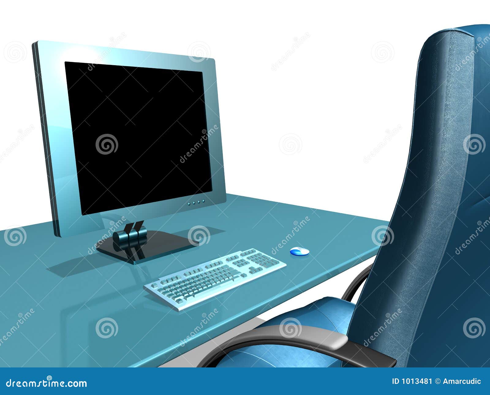 OFFICE LCD MONITOR stock illustration. Illustration of hard - 1013481