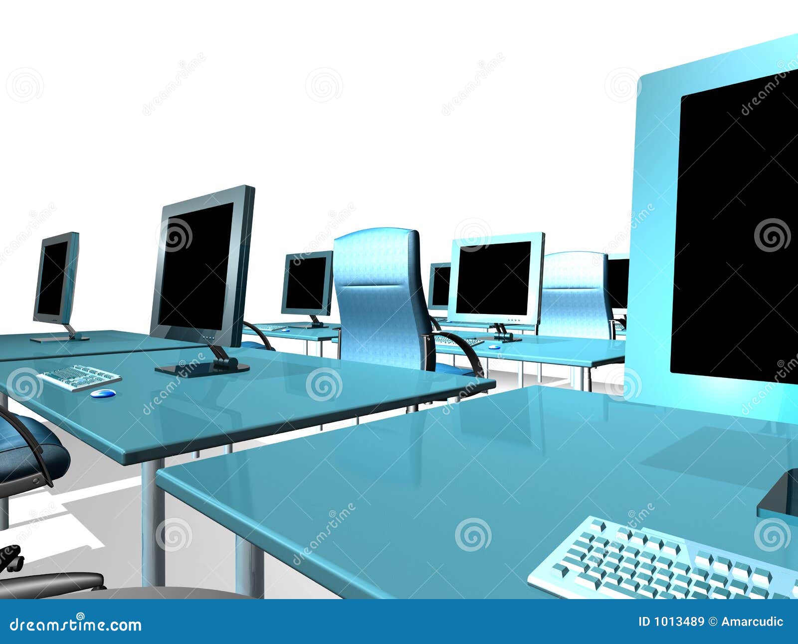 OFFICE LCD MONITOR stock illustration. Illustration of furniture - 1013489