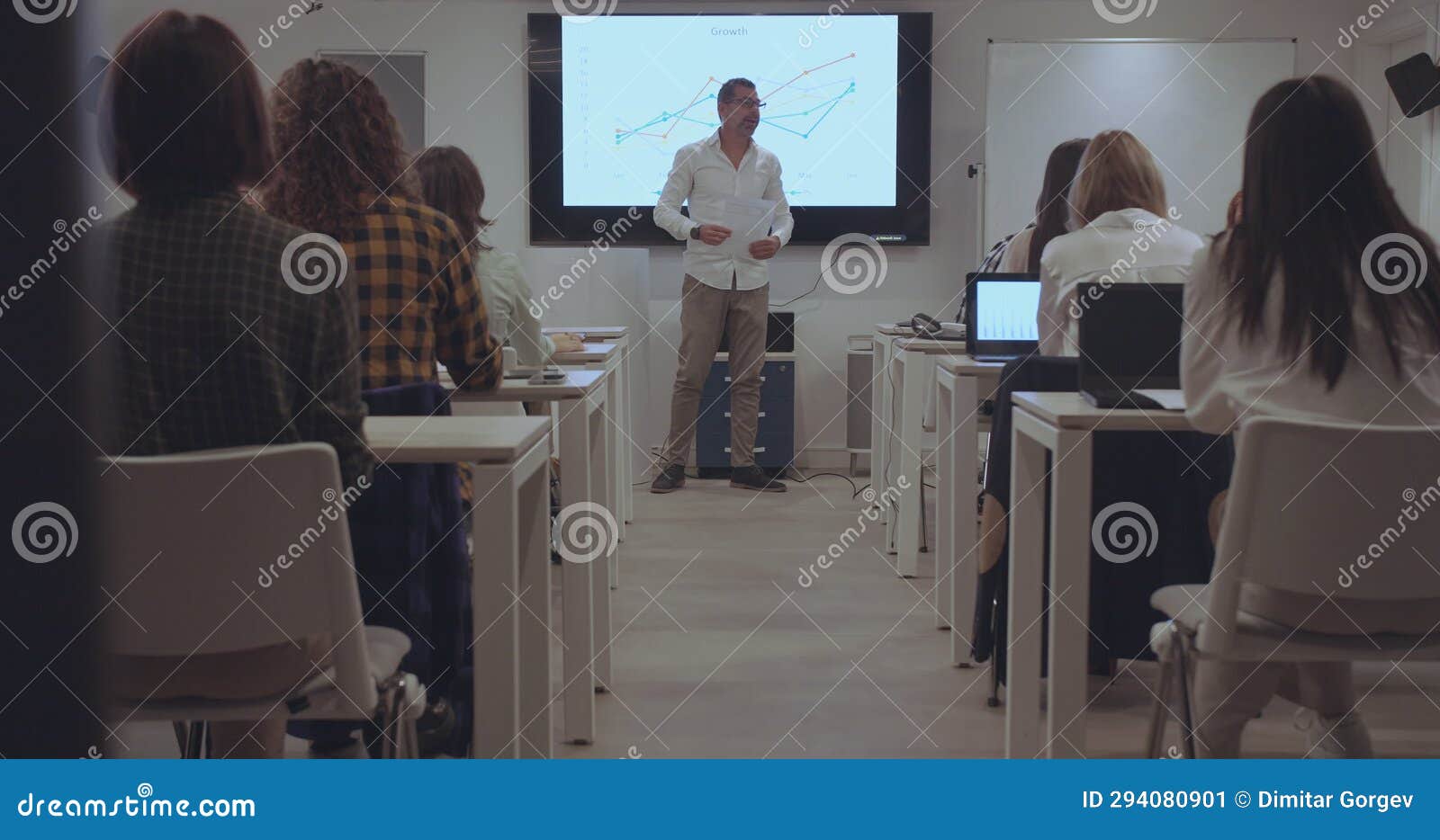 Diverse Large Group of People Attending Work Seminar in the Office ...