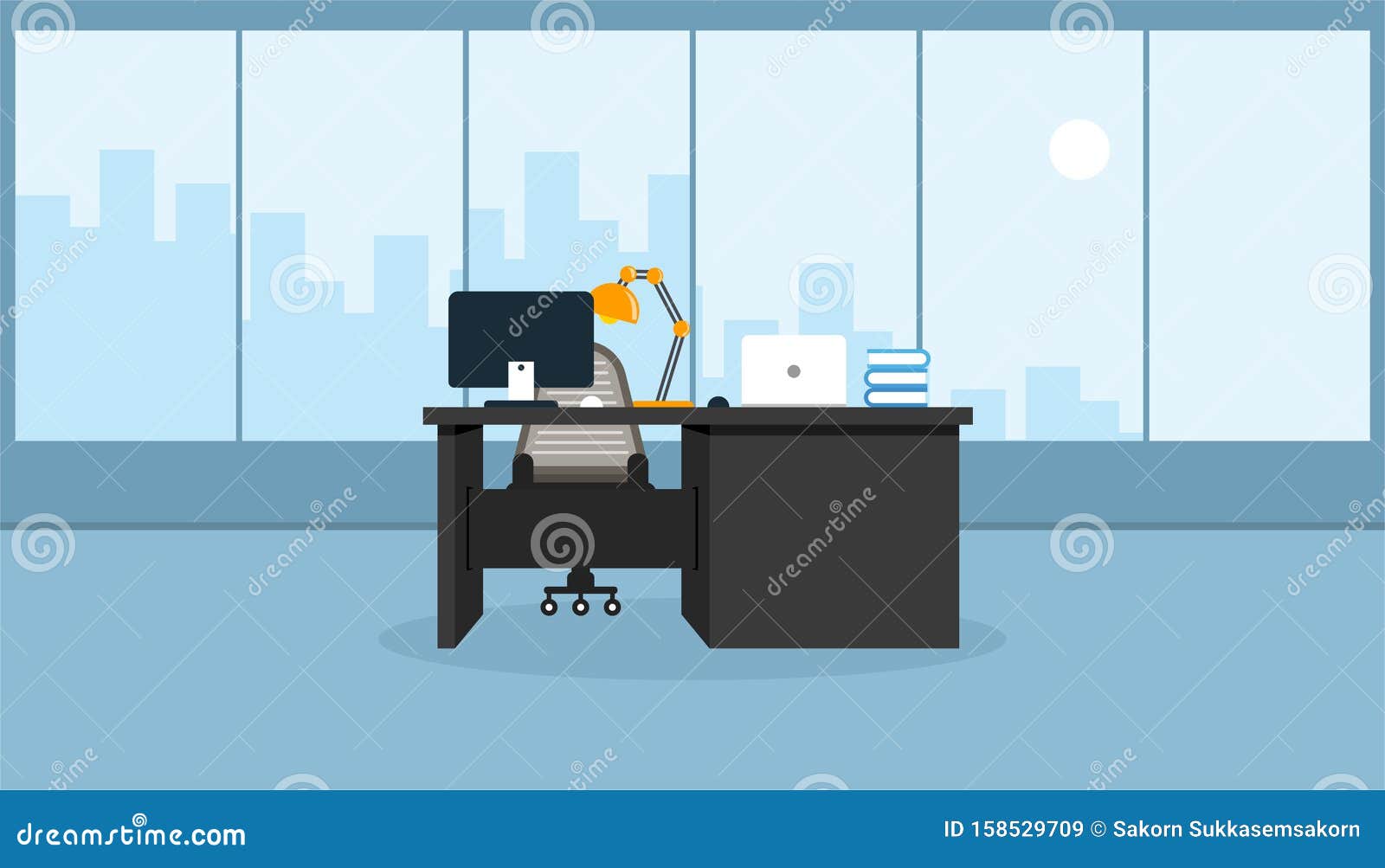 Office Learning and Teaching To Work Using Design Program Illustration ...