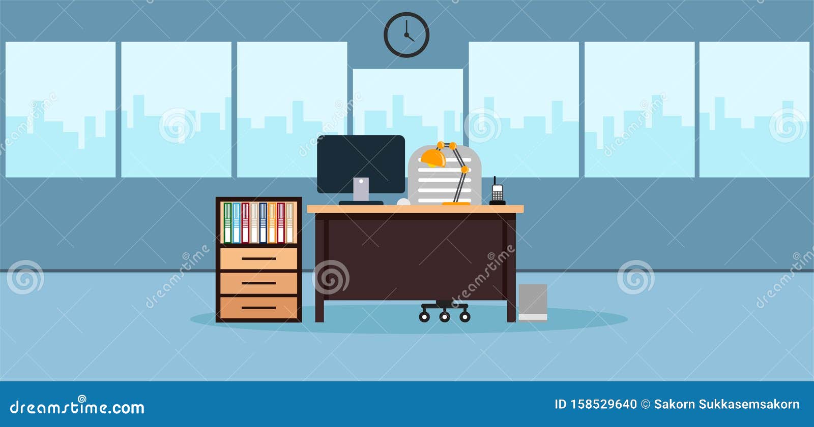 Office Learning And Teaching Work Using A Design Program Illustration ...