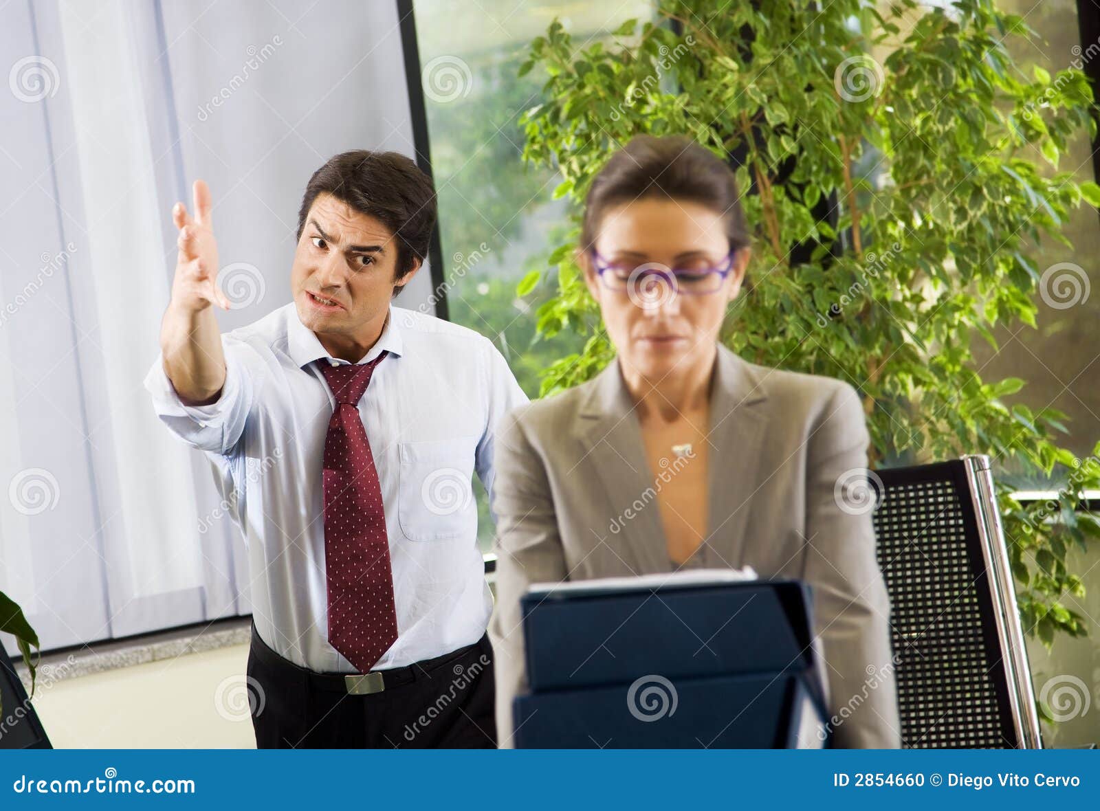 Obedient Office Workers Following Way Which Pointing Giant Hand. Art ...